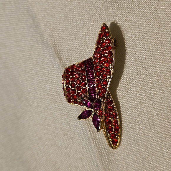 Monet | Jewelry | Vintage Monet Red Hat Society Red Hat With Purple ...